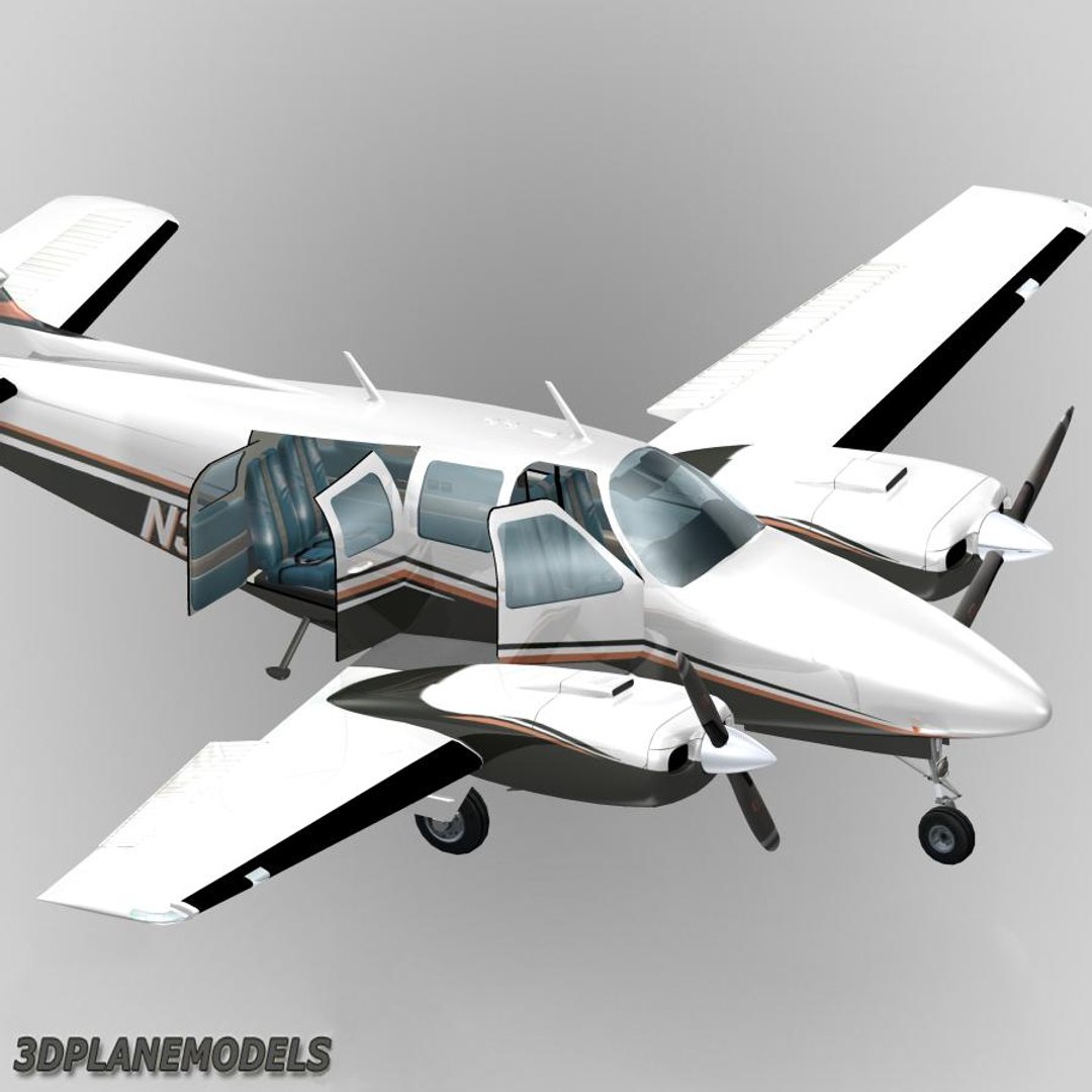 3d model beechcraft baron b58 private