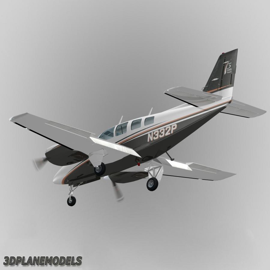 3d model beechcraft baron b58 private