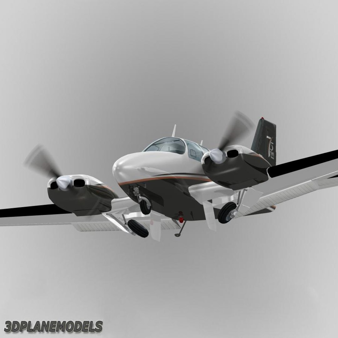 3d model beechcraft baron b58 private