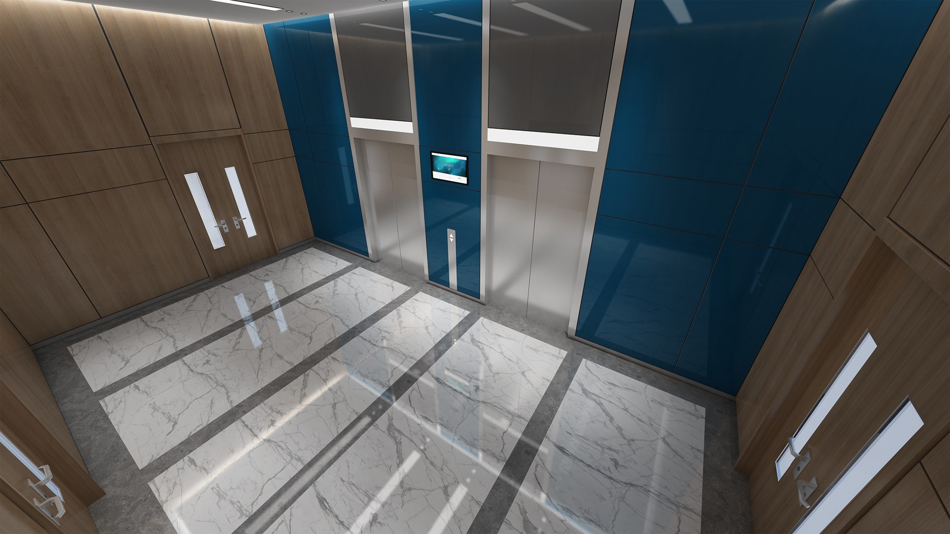 Modern Elevator Lobby Scene 3D Model - TurboSquid 1374197