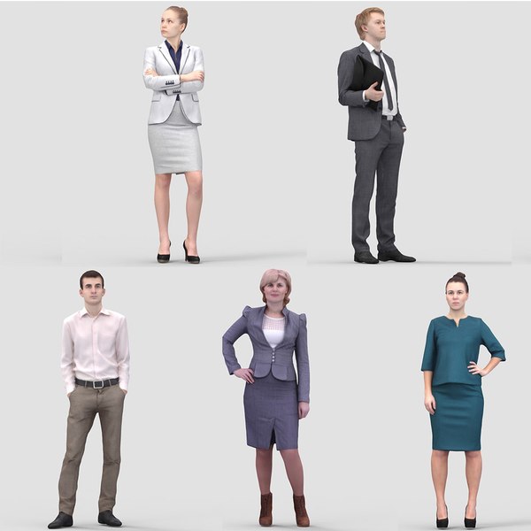 3d realistic business humans