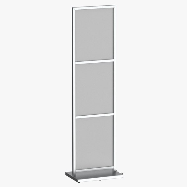 modelo 3d Stand Up Signage 01 Metal Blanco y Negro - TurboSquid 1952654