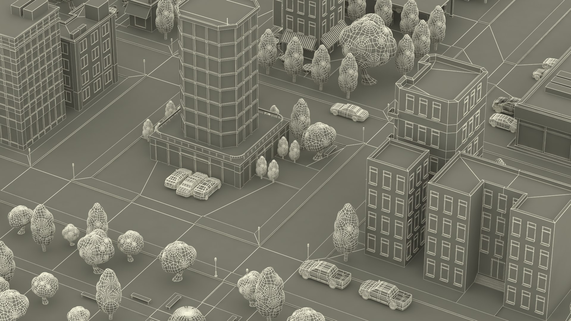 3D Cartoon City District - TurboSquid 2418877