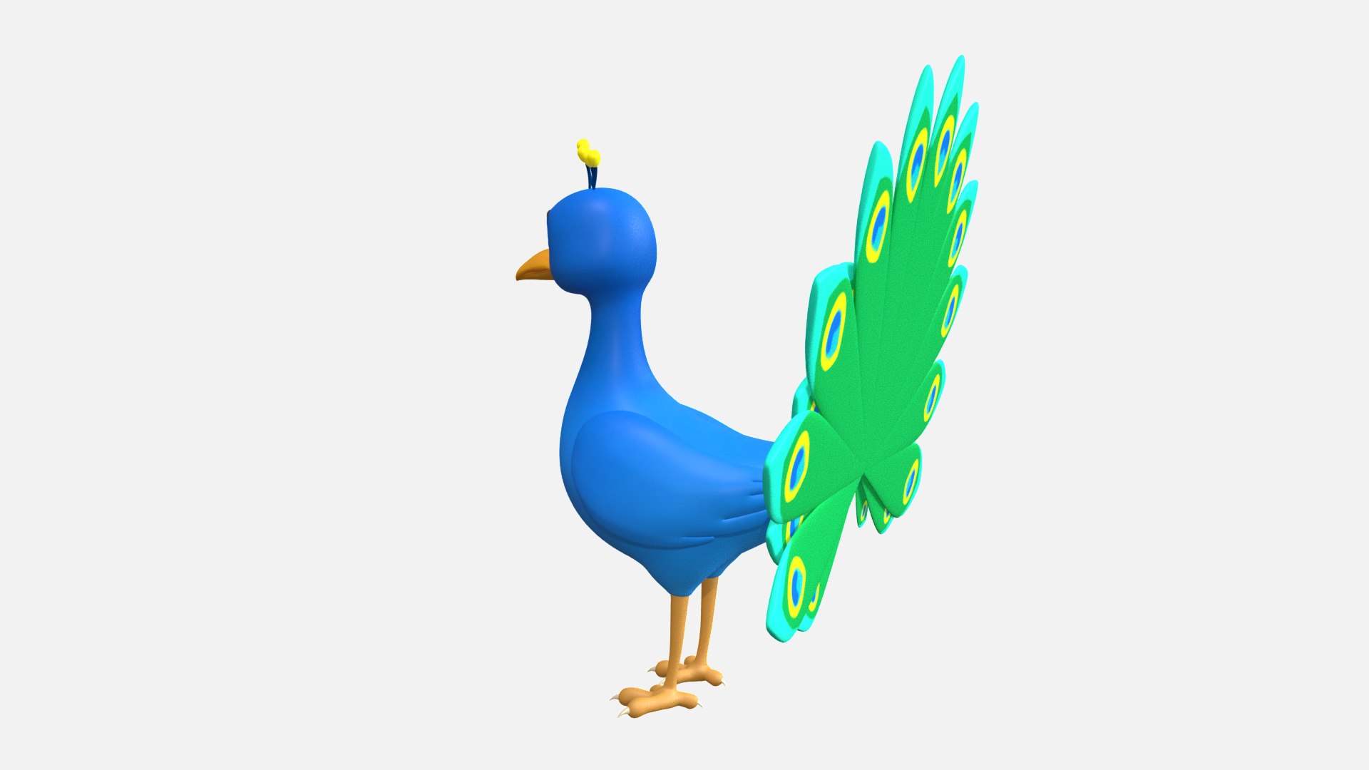 Cartoon Peacock 3D - TurboSquid 2069987