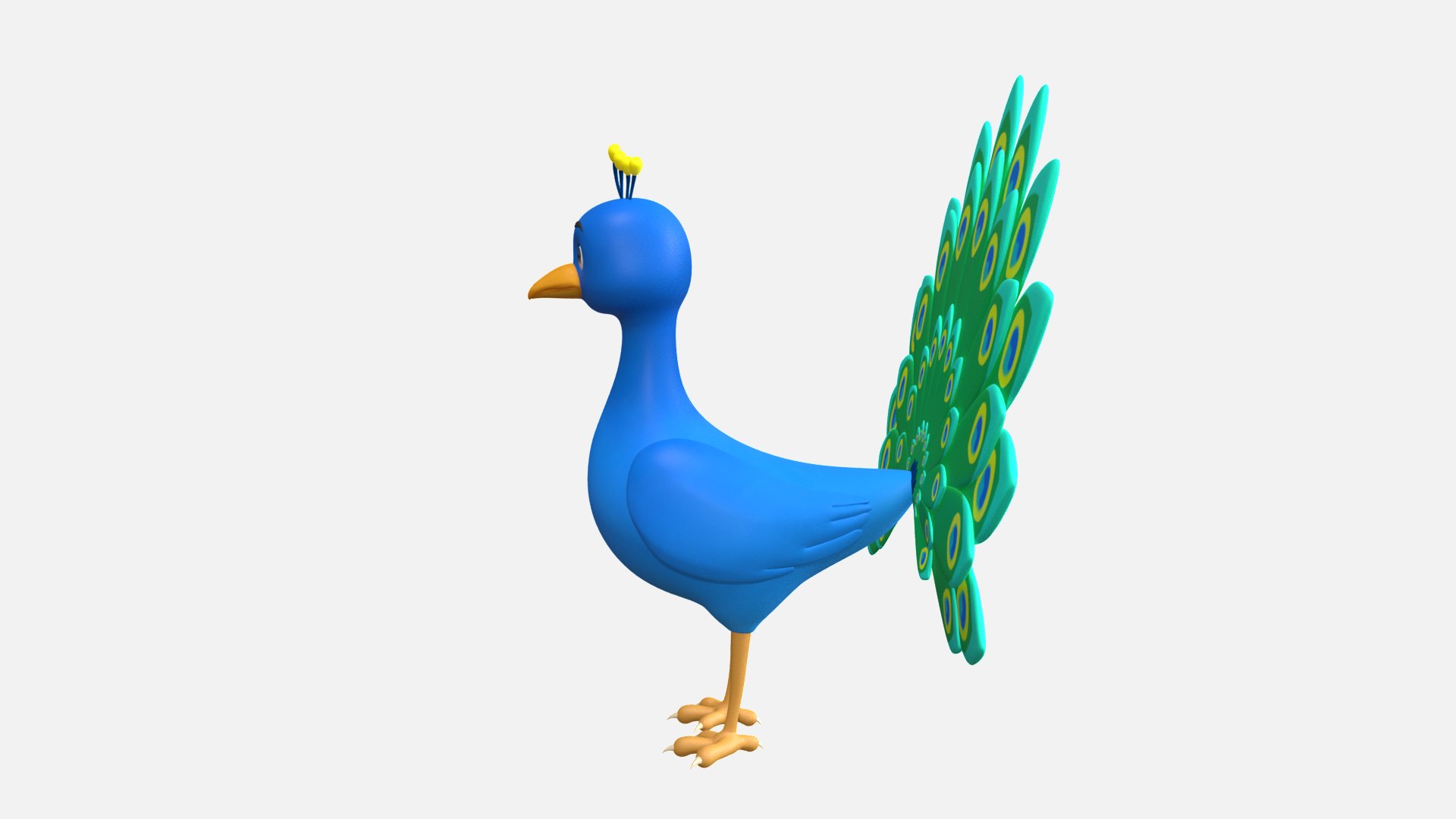 Cartoon Peacock 3D - TurboSquid 2069987