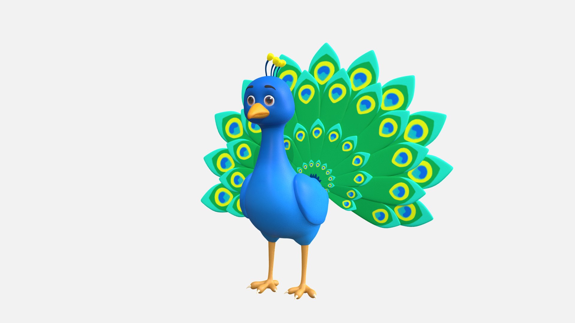 Cartoon Peacock 3D - TurboSquid 2069987