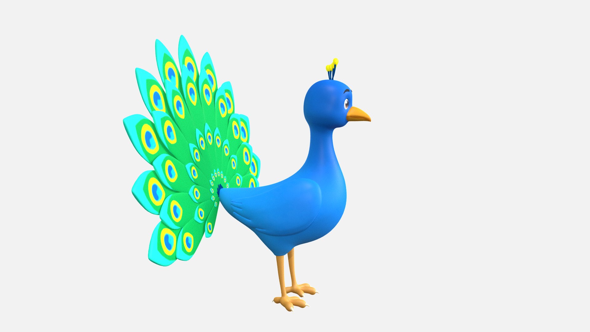 Cartoon Peacock 3D - TurboSquid 2069987