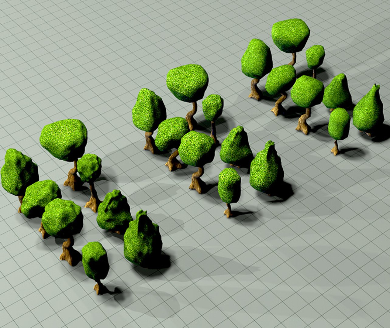 3d Model Trees Different Mesh