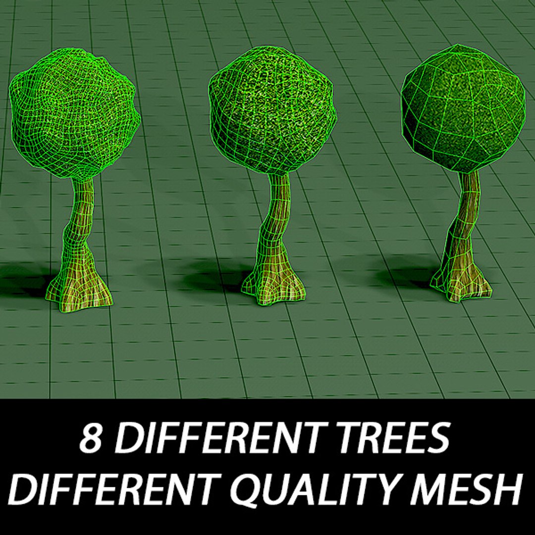 3d Model Trees Different Mesh