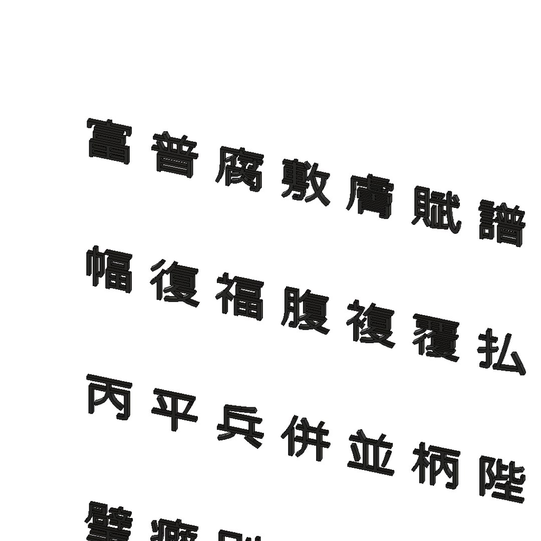 Chinese Meiryo Font Set18 3D Model - TurboSquid 1201085