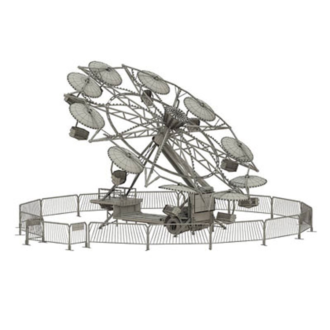 3d Umbrella Ride Paratrooper Model