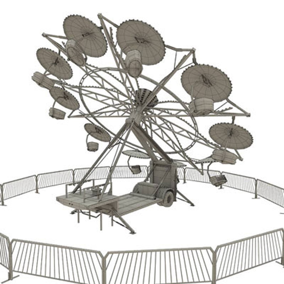 3d Umbrella Ride Paratrooper Model