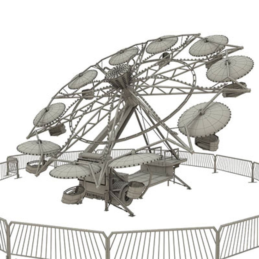 3d Umbrella Ride Paratrooper Model