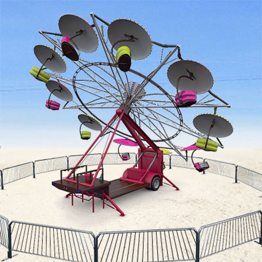 3d Umbrella Ride Paratrooper Model