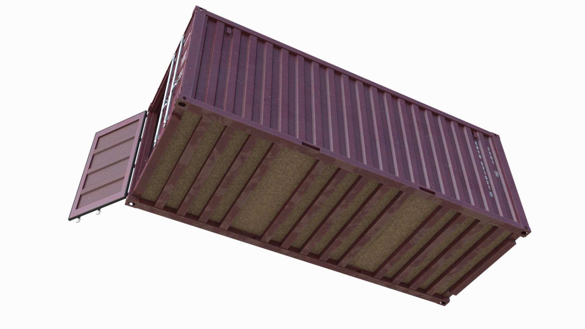 Cargo Container Red 20 Ft ISO High And Low Poly PBR LOD 3D Model ...