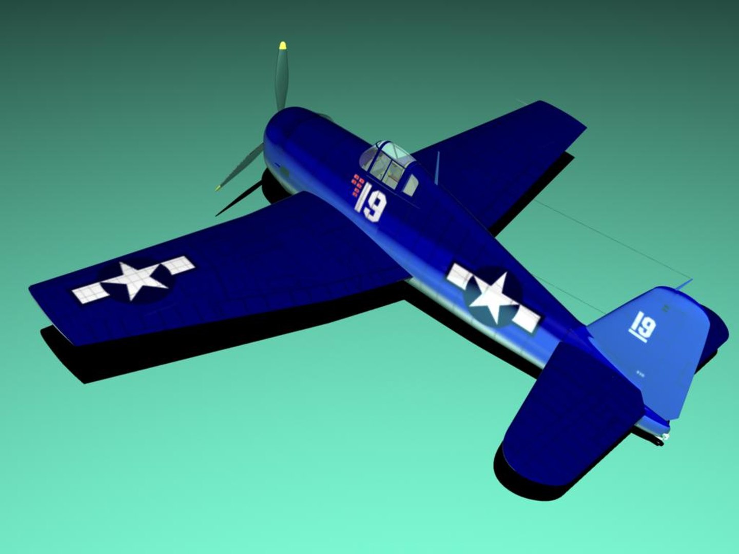 3d Hellcat Fighter Airplane Model