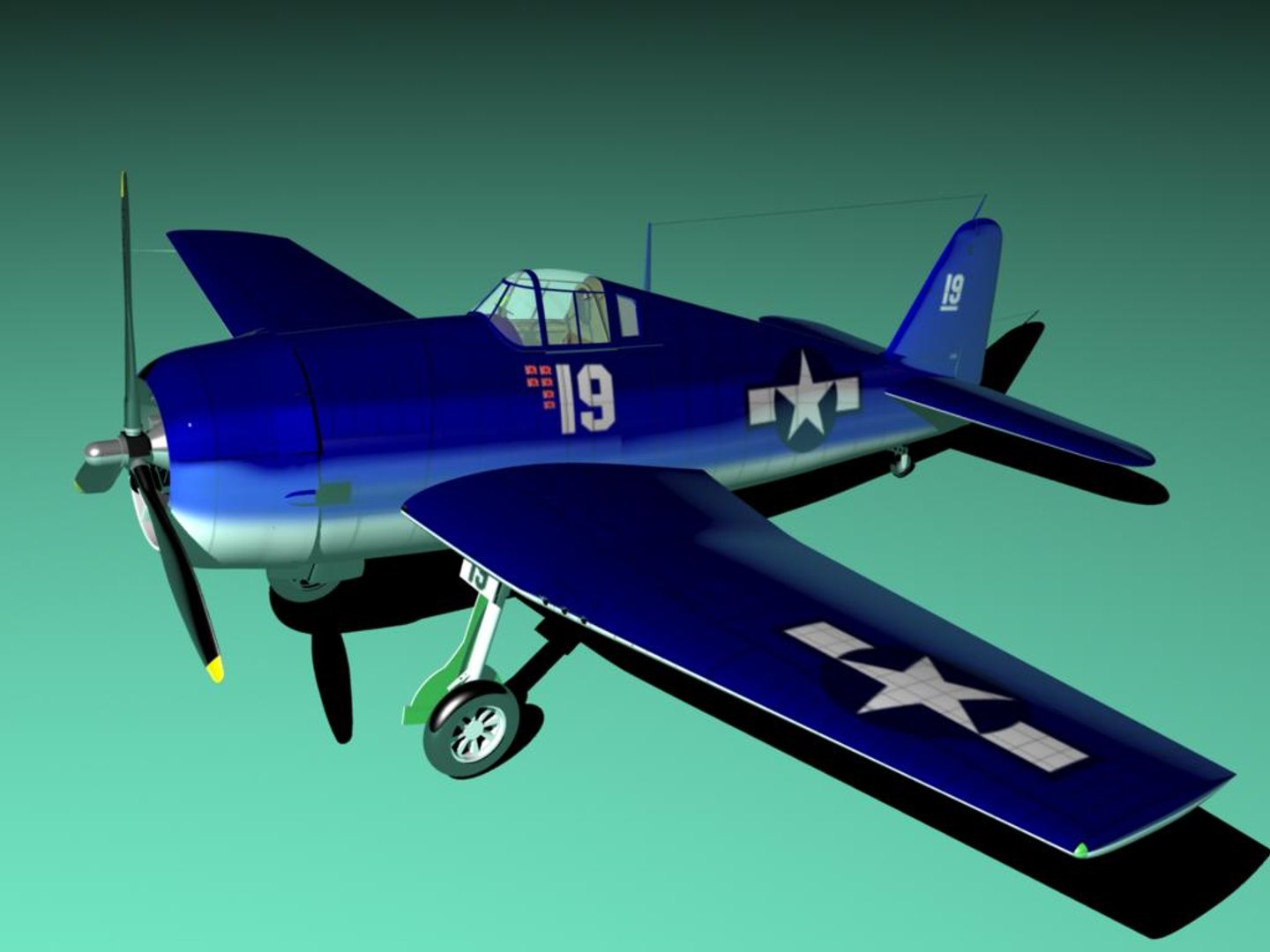 3d Hellcat Fighter Airplane Model