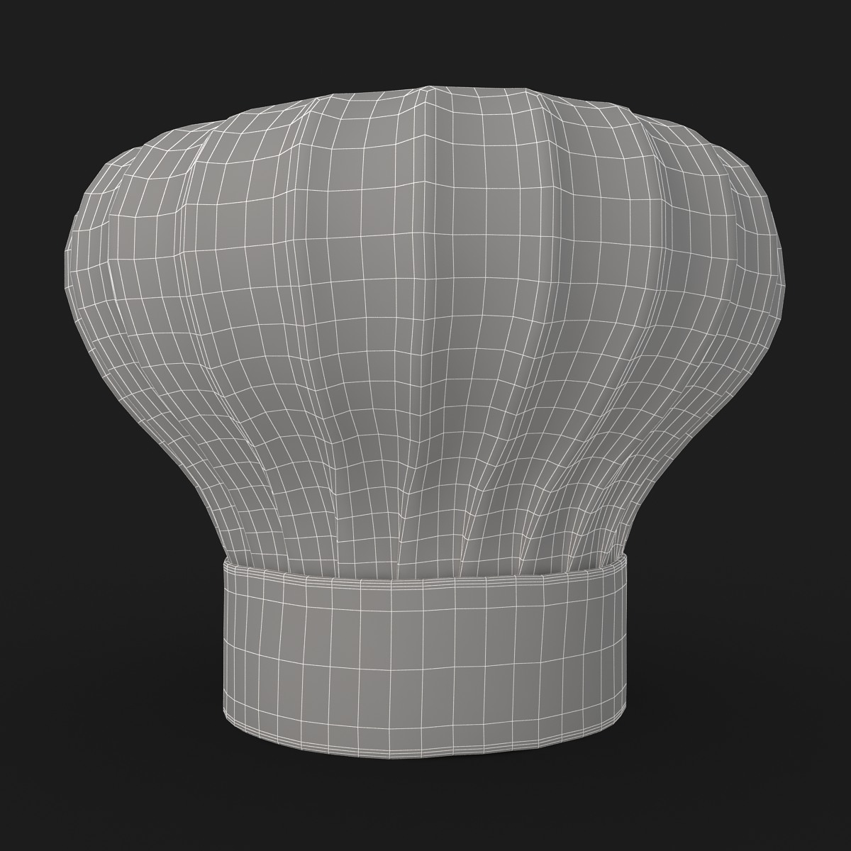 3d realistic chef hat white