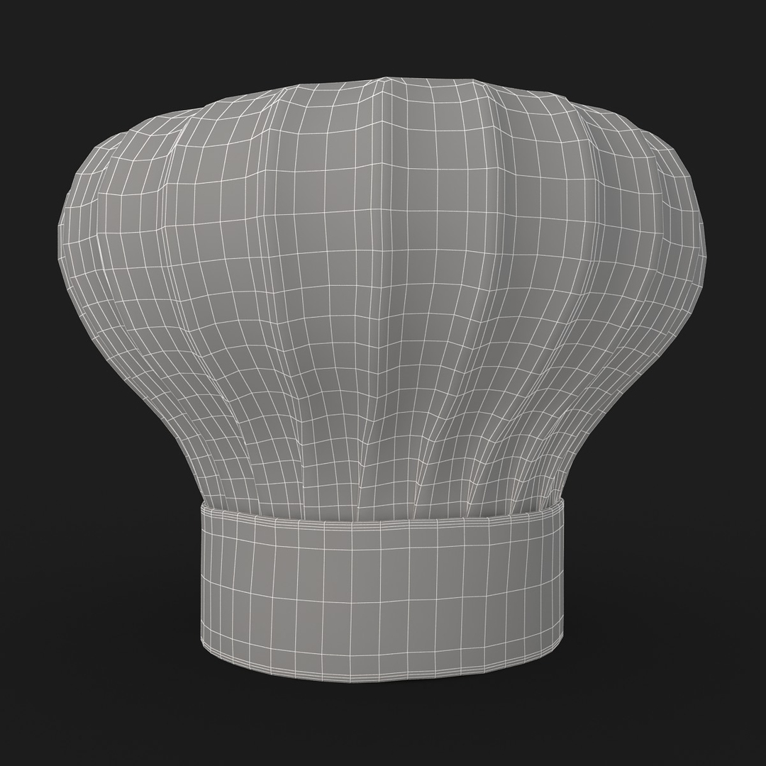 3d Realistic Chef Hat White