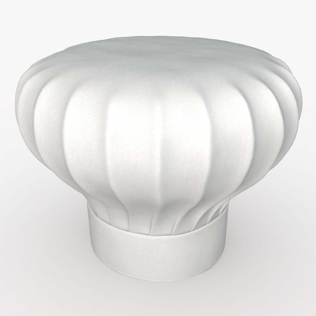3d Realistic Chef Hat White