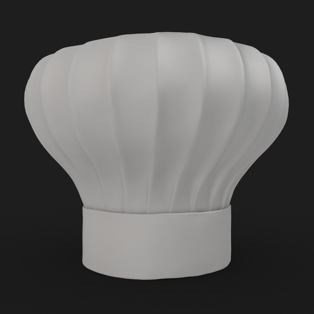 3d Realistic Chef Hat White