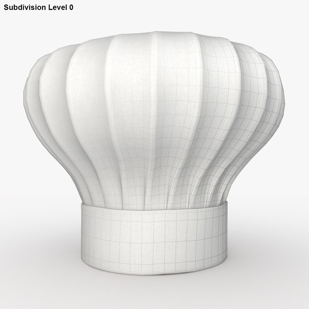 3d Realistic Chef Hat White