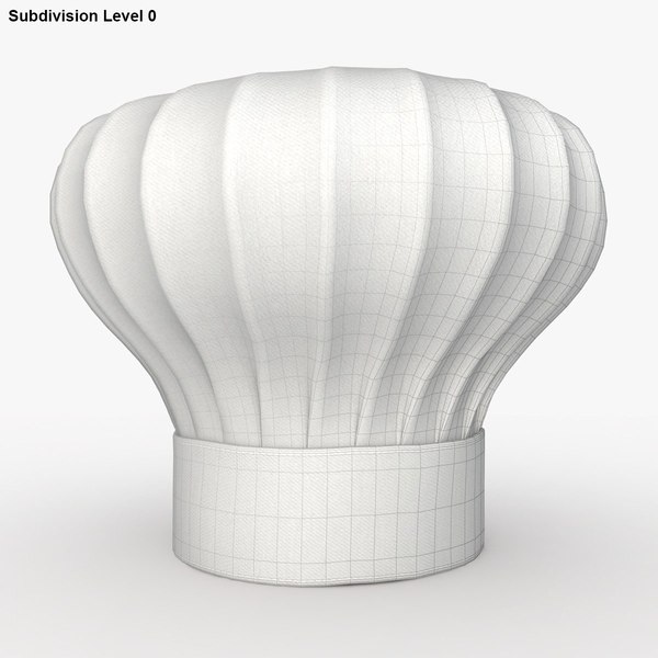 3d realistic chef hat white