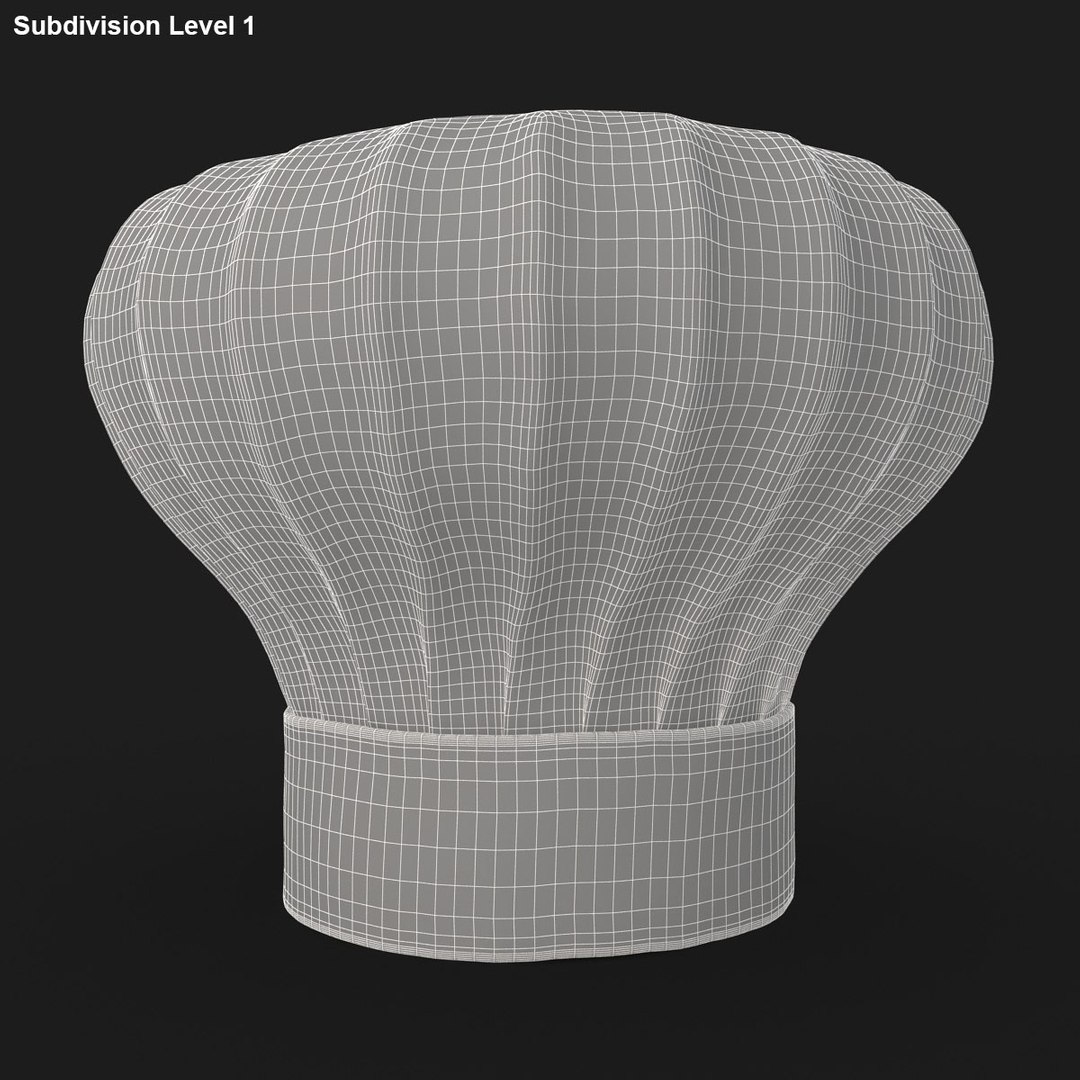 3d Realistic Chef Hat White