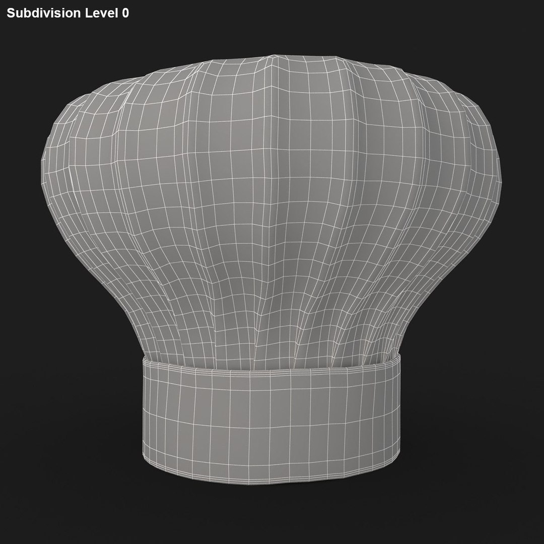 3d Realistic Chef Hat White