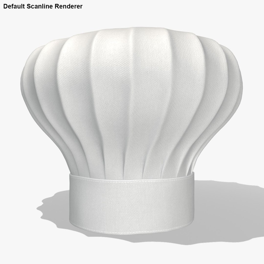 3d Realistic Chef Hat White
