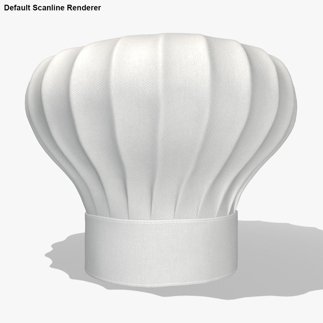 3d realistic chef hat white