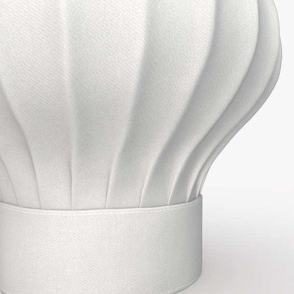 3d realistic chef hat white