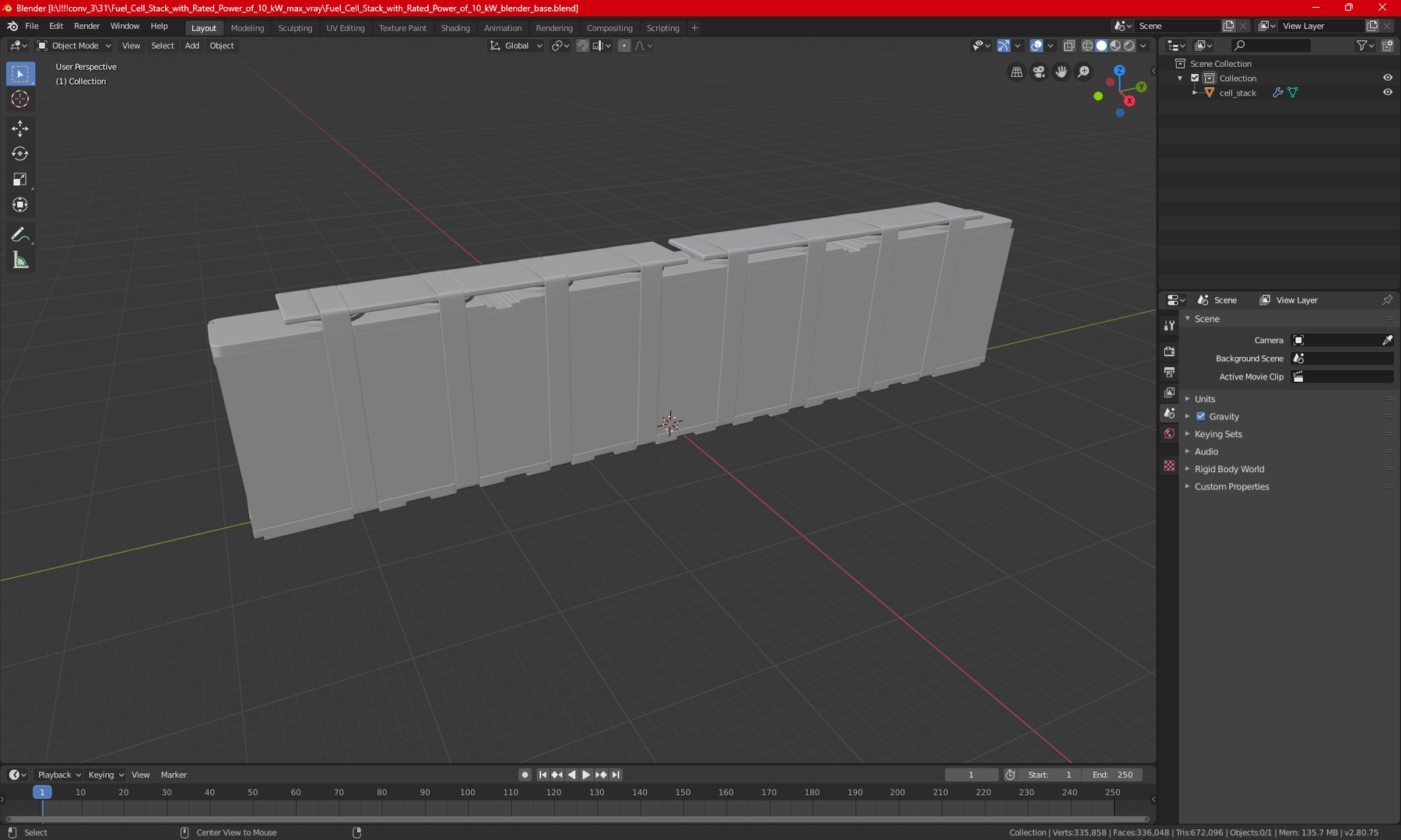 3D Fuel Cell Stack With Rated Power Of 10 KW - TurboSquid 2253092