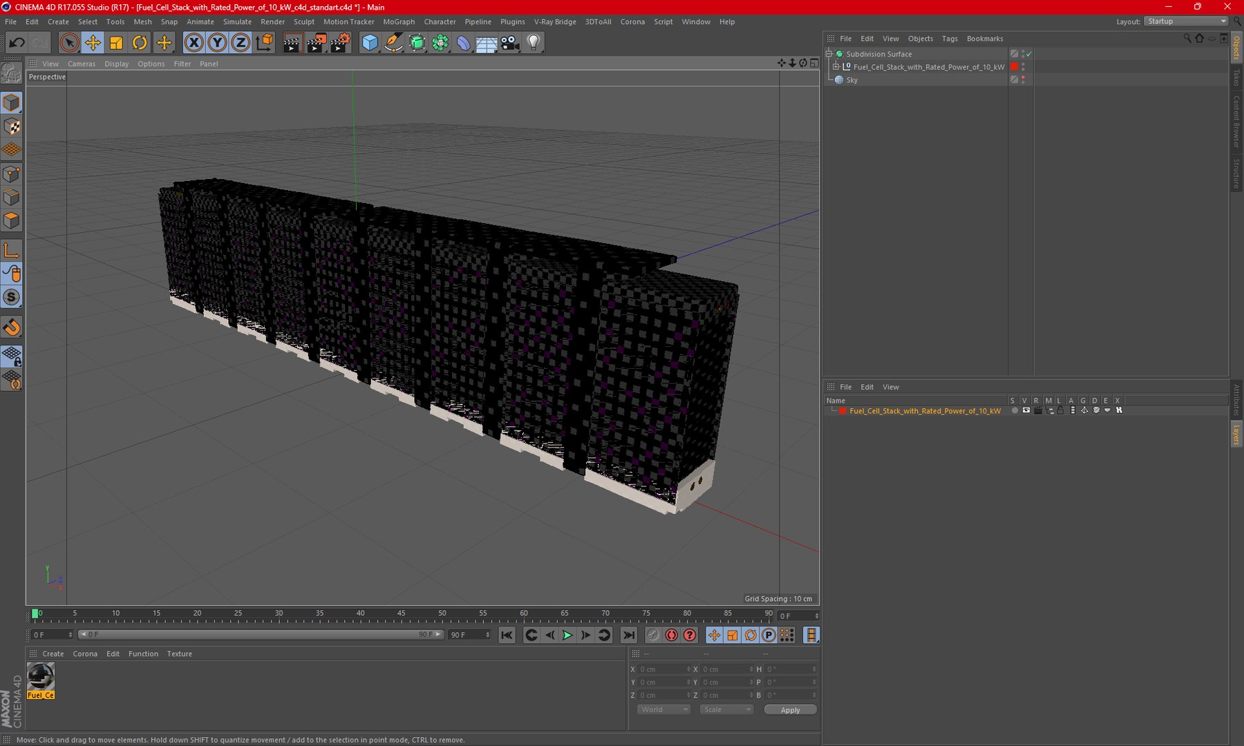 3D Fuel Cell Stack With Rated Power Of 10 KW - TurboSquid 2253092