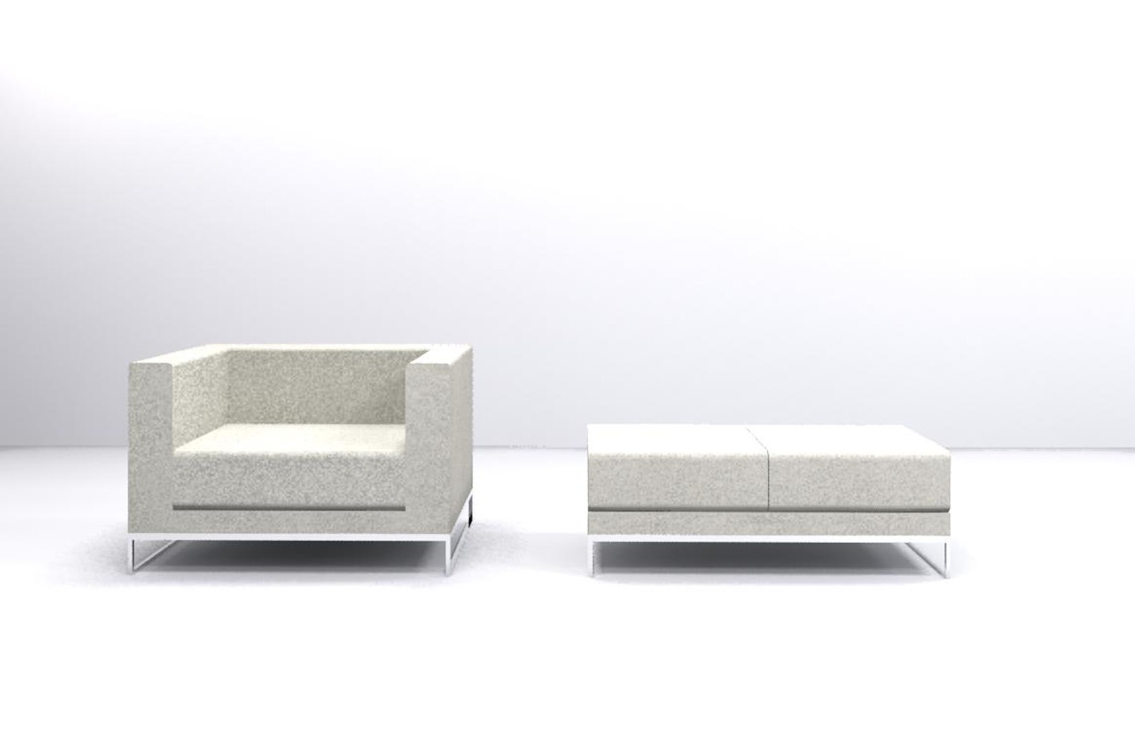 Contemporary Sofa Bench 3d Model