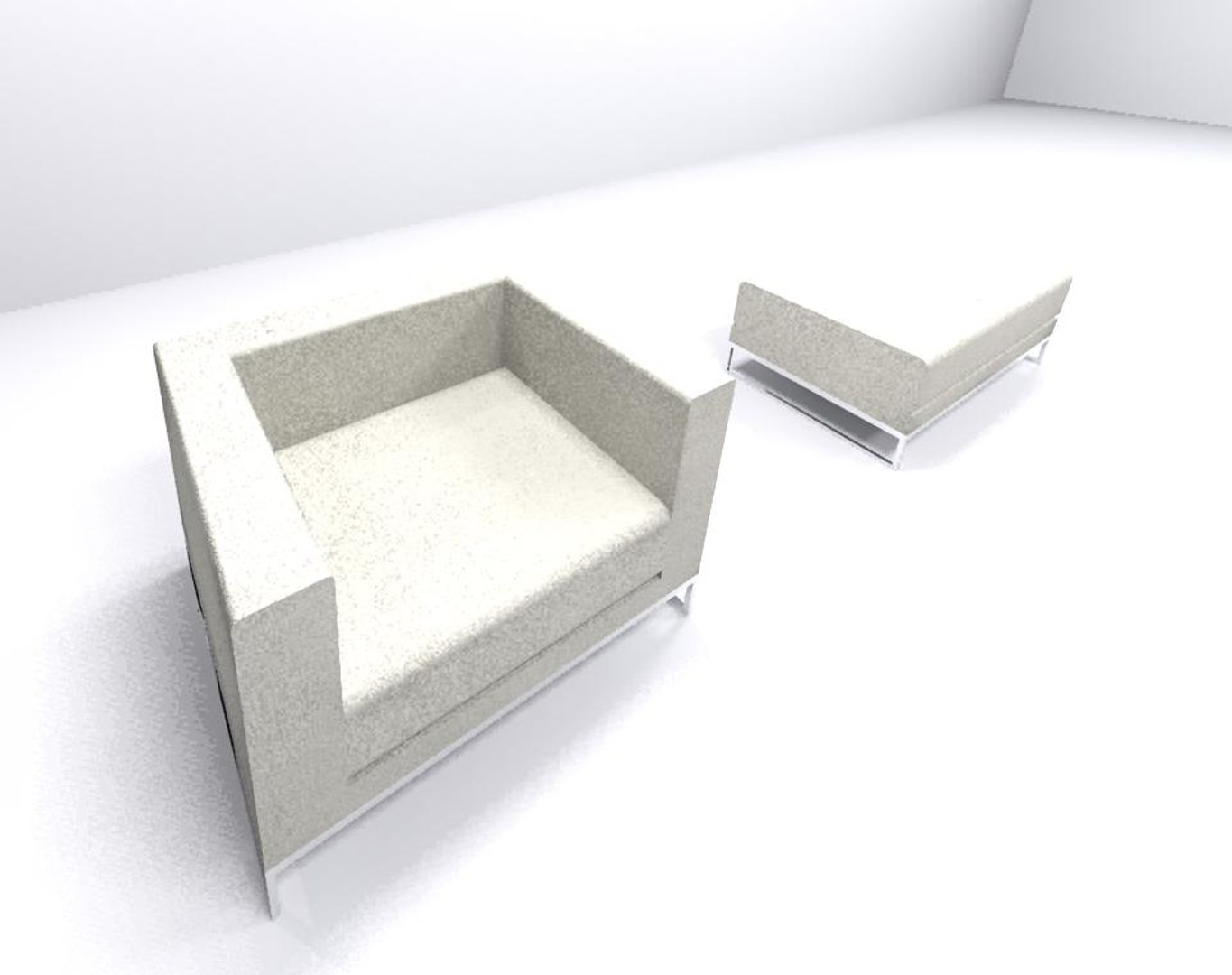 Contemporary Sofa Bench 3d Model