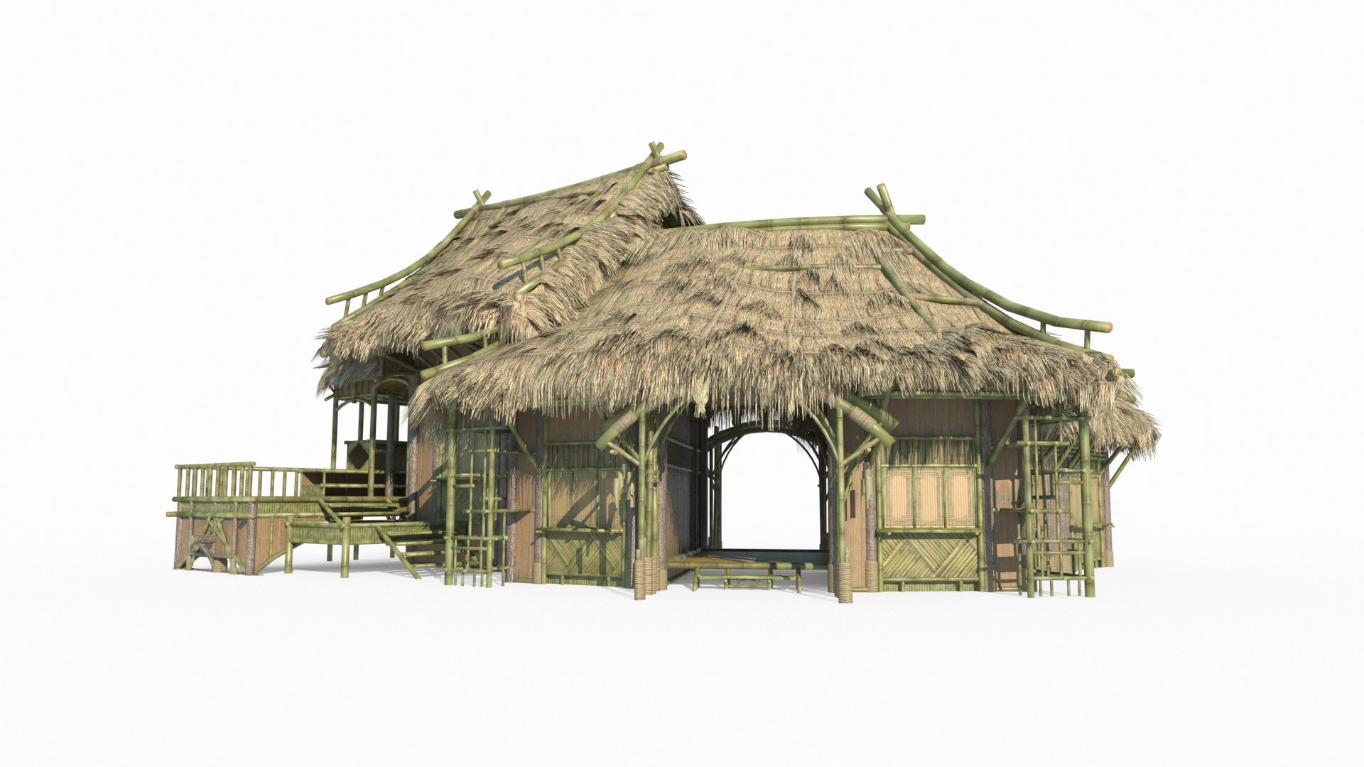 Ancient Asian Bamboo Cottage 3D - TurboSquid 2125109