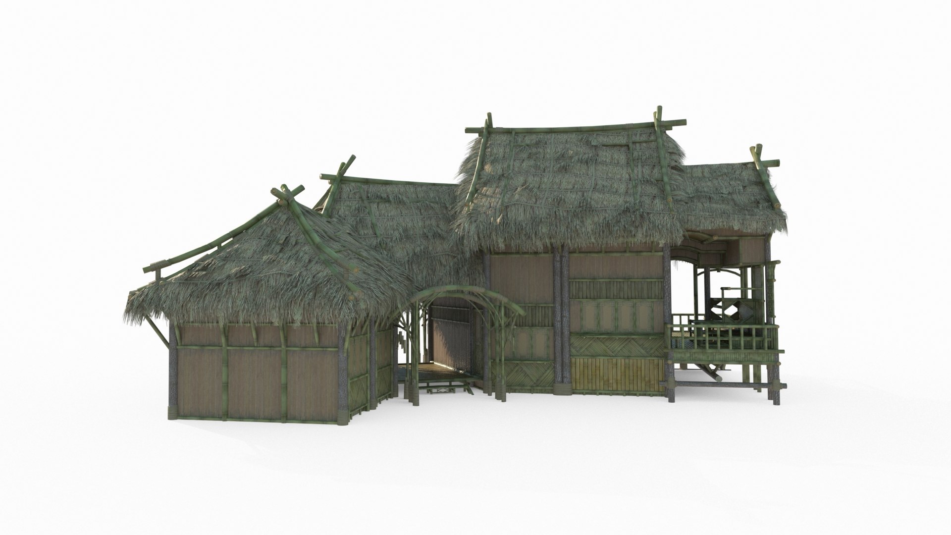 Ancient Asian Bamboo Cottage 3D - TurboSquid 2125109