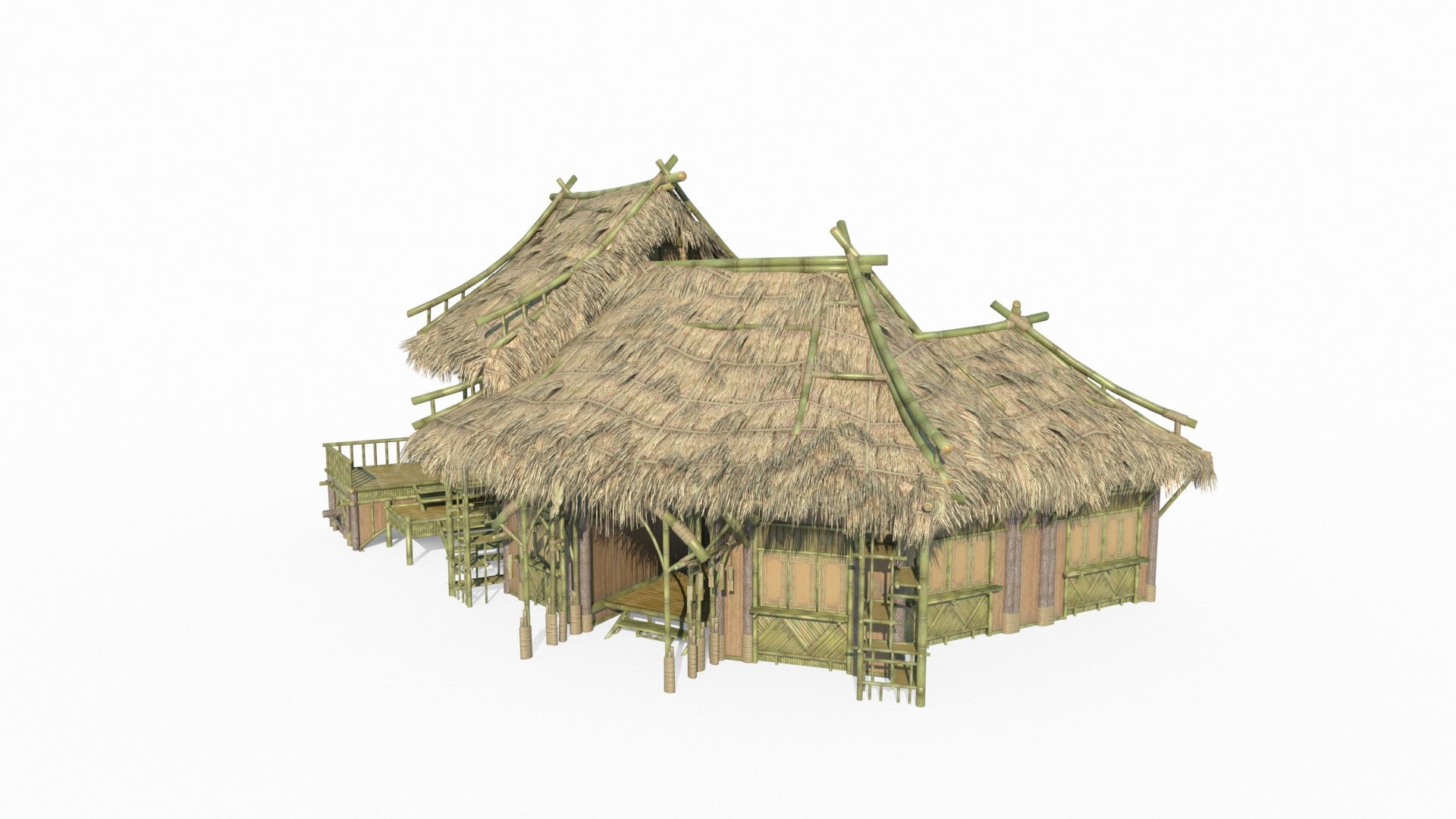 Ancient Asian Bamboo Cottage 3D - TurboSquid 2125109