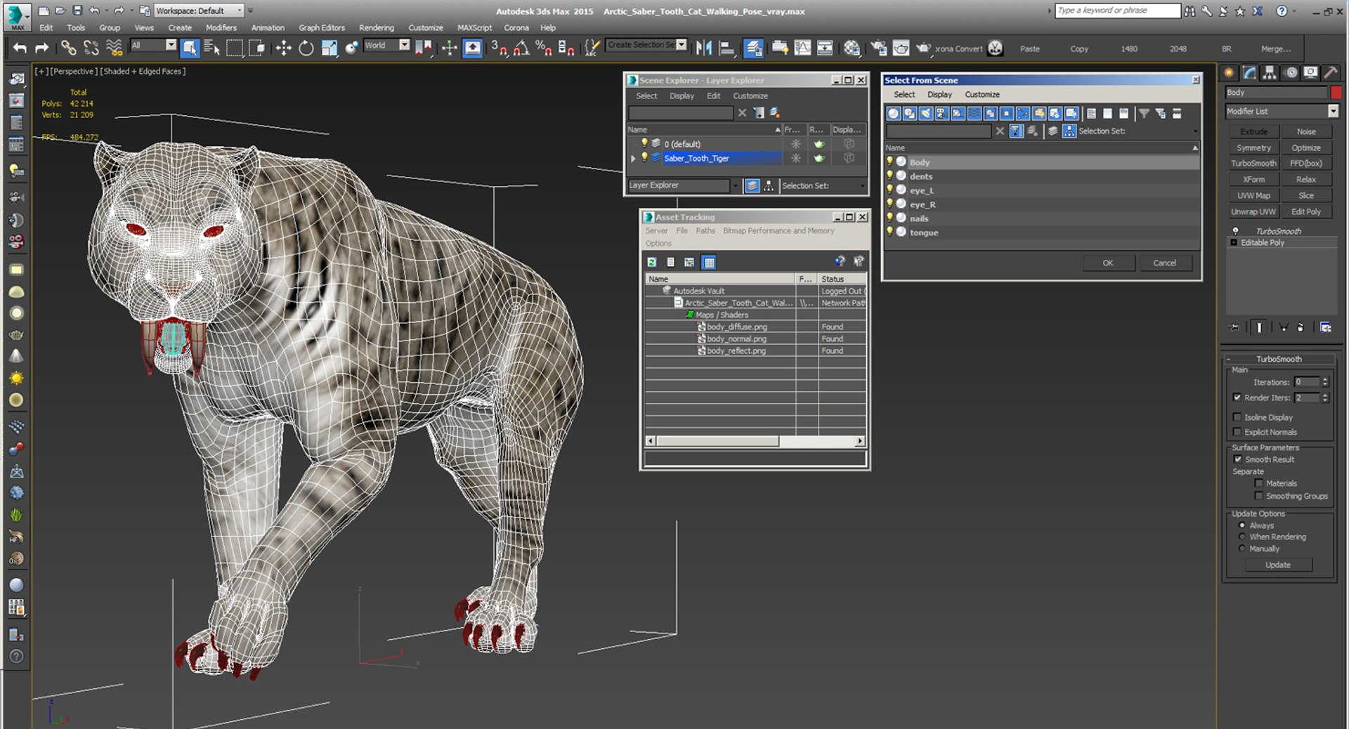 Arctic Saber Tooth Cat Model - TurboSquid 1329528