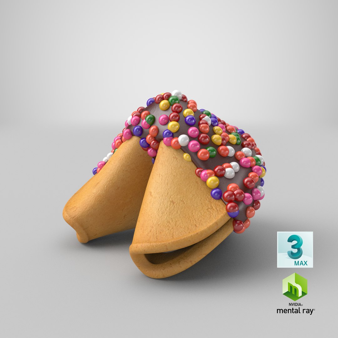 Sprinkle Dipped Fortune Cookie 3D - TurboSquid 1501805