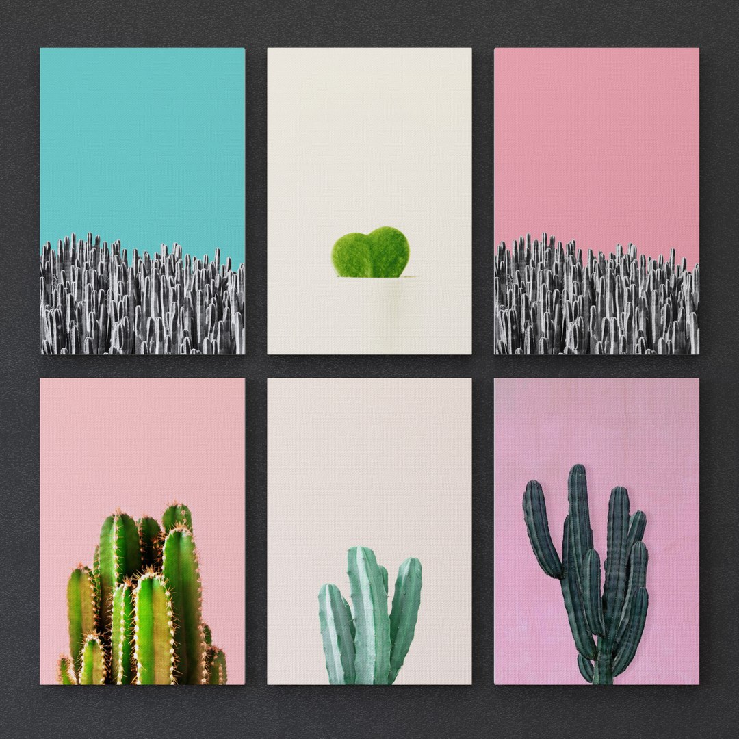 3D juniqe cactus print framed model - TurboSquid 1168573