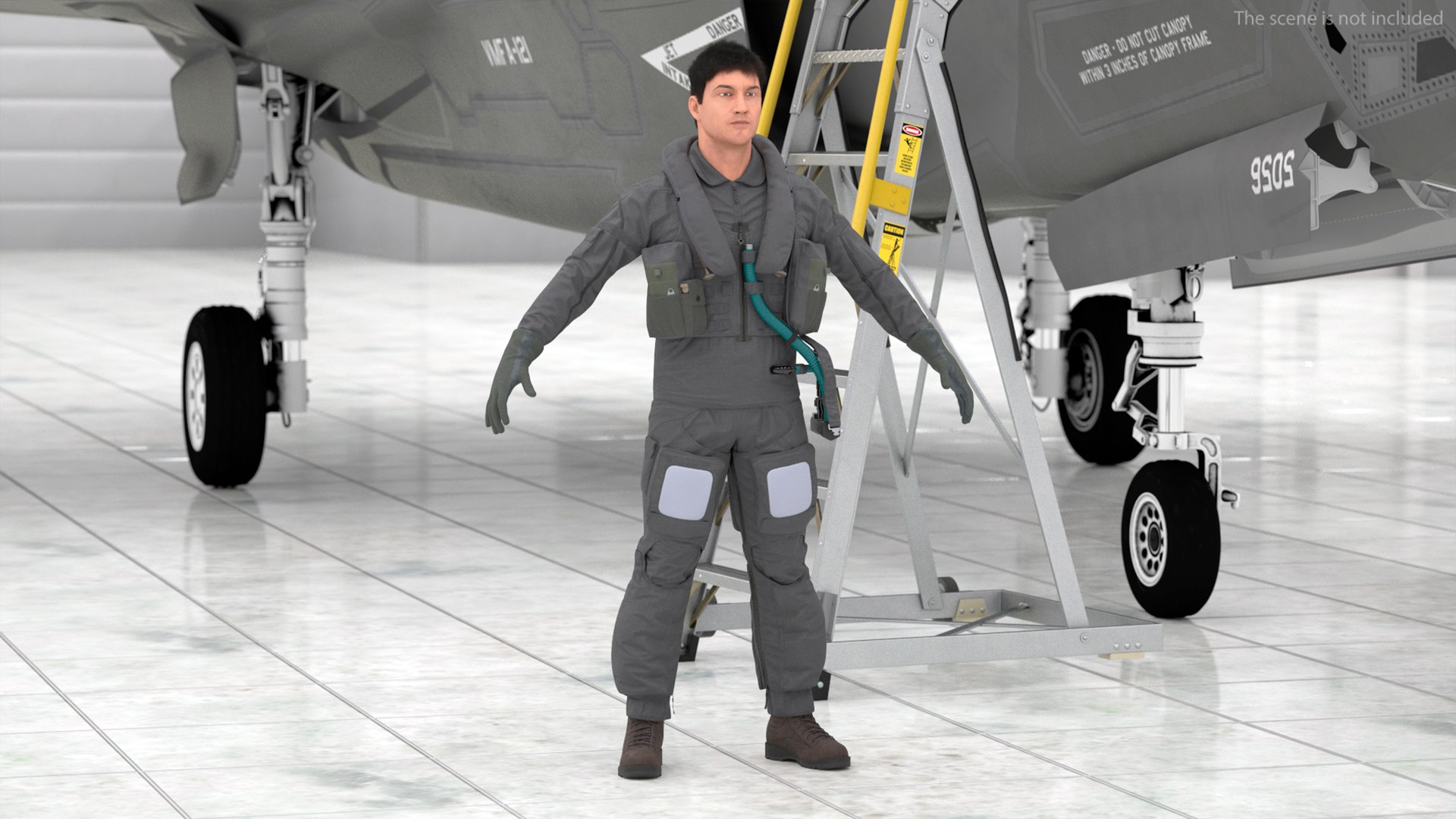 3D Model USAF Pilot A-Pose Fur For Maya - TurboSquid 2393372
