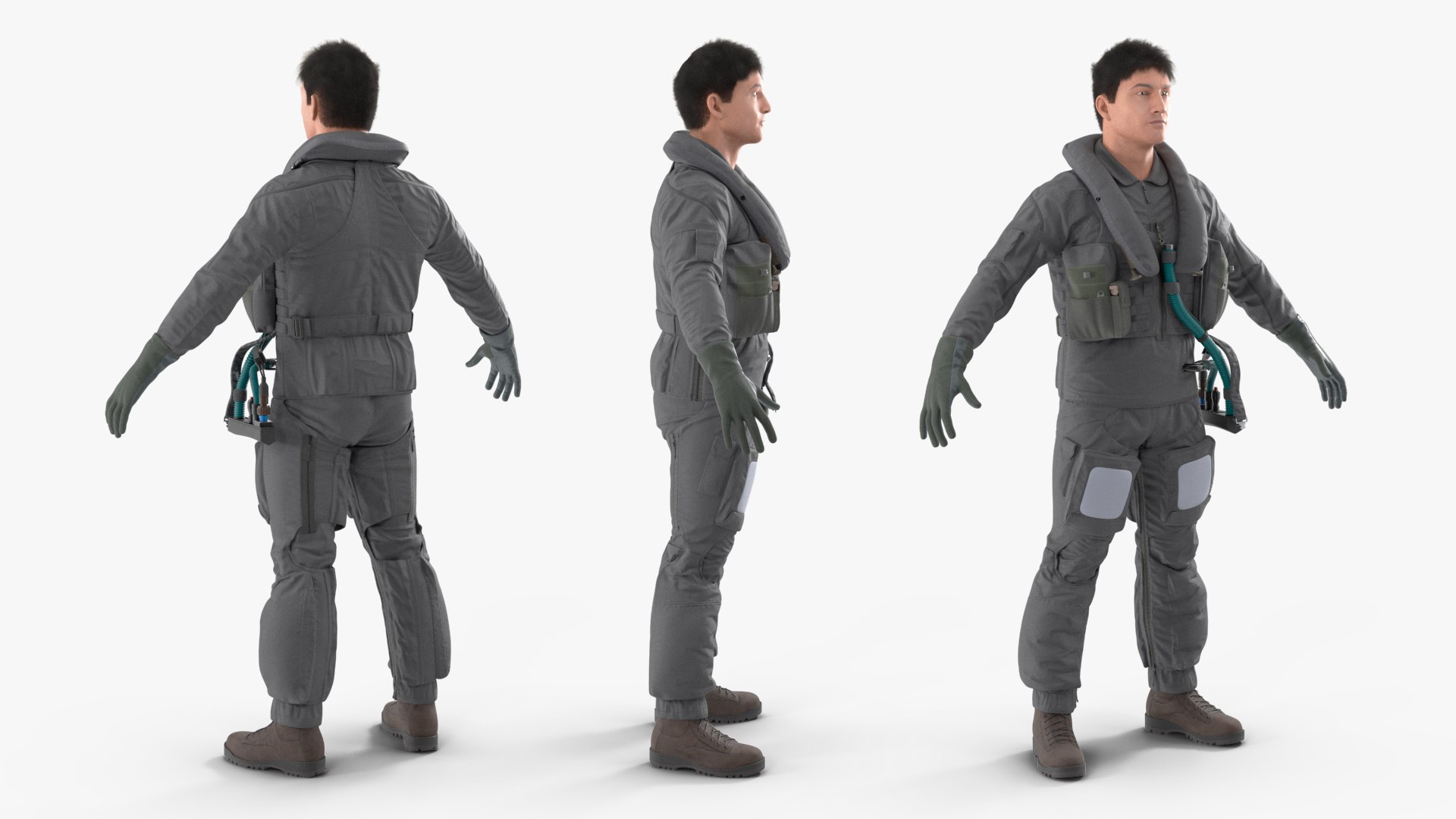 3D Model USAF Pilot A-Pose Fur For Maya - TurboSquid 2393372