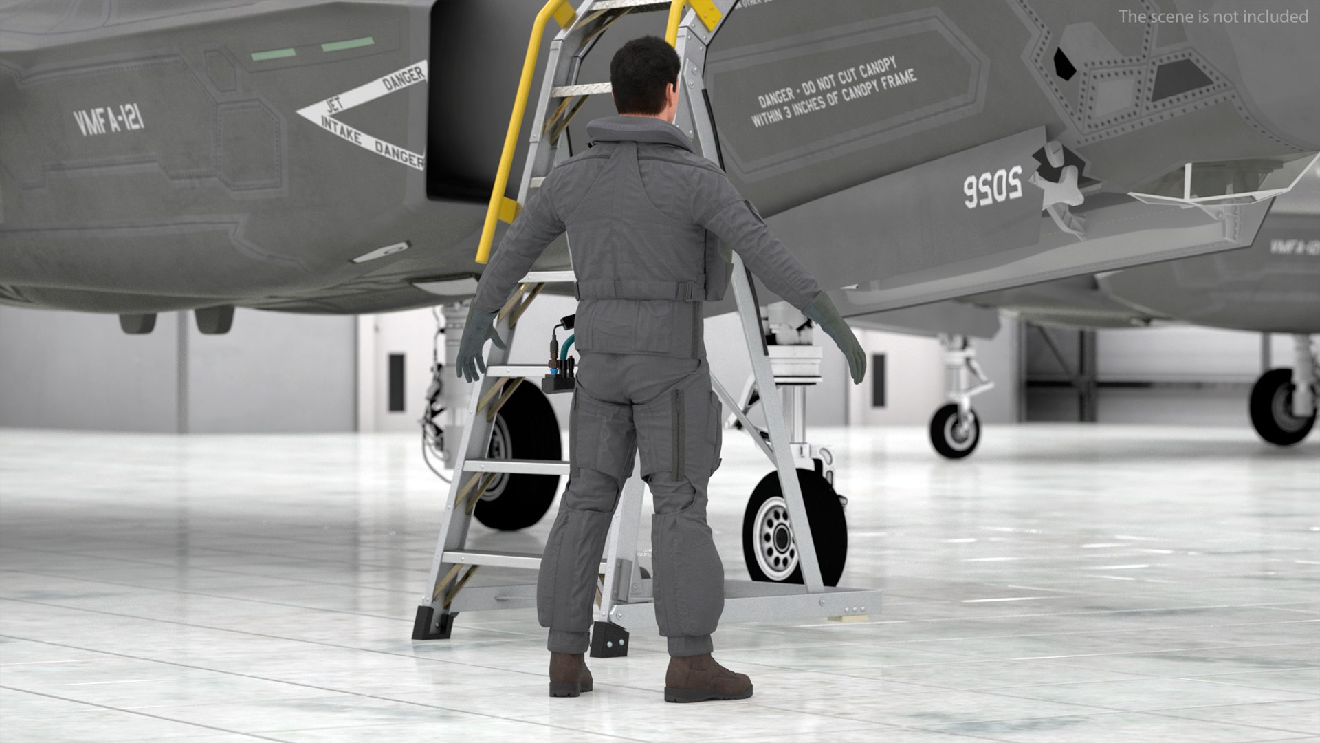 3D Model USAF Pilot A-Pose Fur For Maya - TurboSquid 2393372