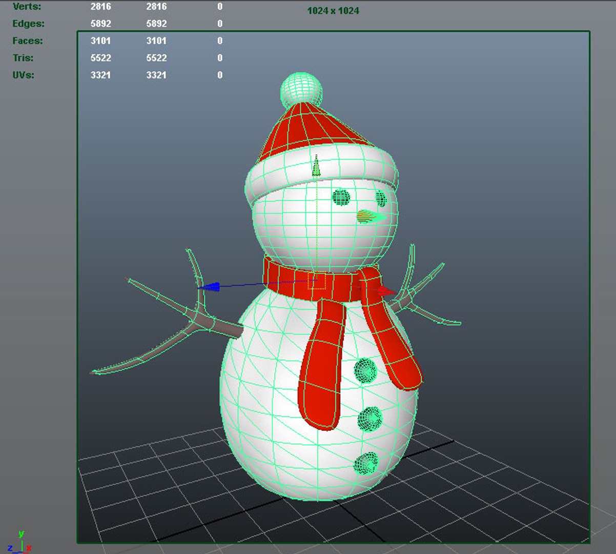 3d Model Of Christmas Frosty Man