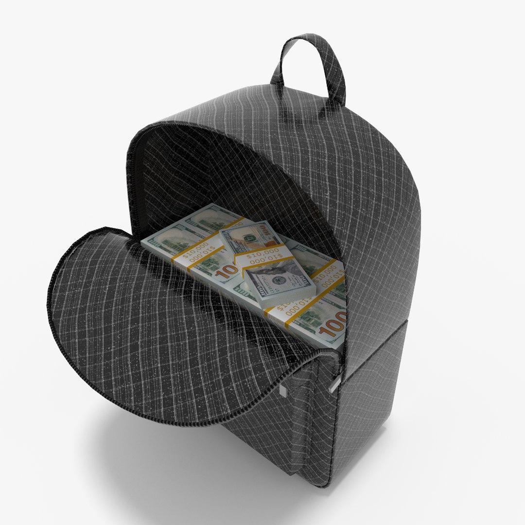 3D Bookbag With Money Model - TurboSquid 2075994