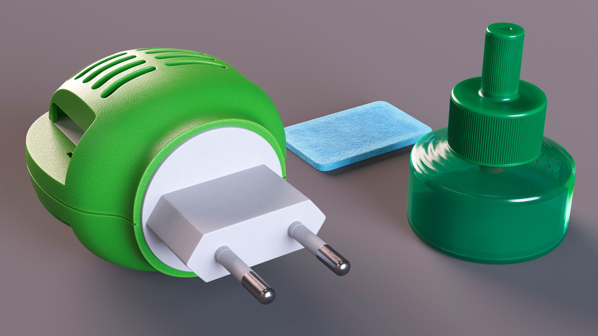 Electric Mosquito Repellent Set Green Disassembled 3D - TurboSquid 2181706