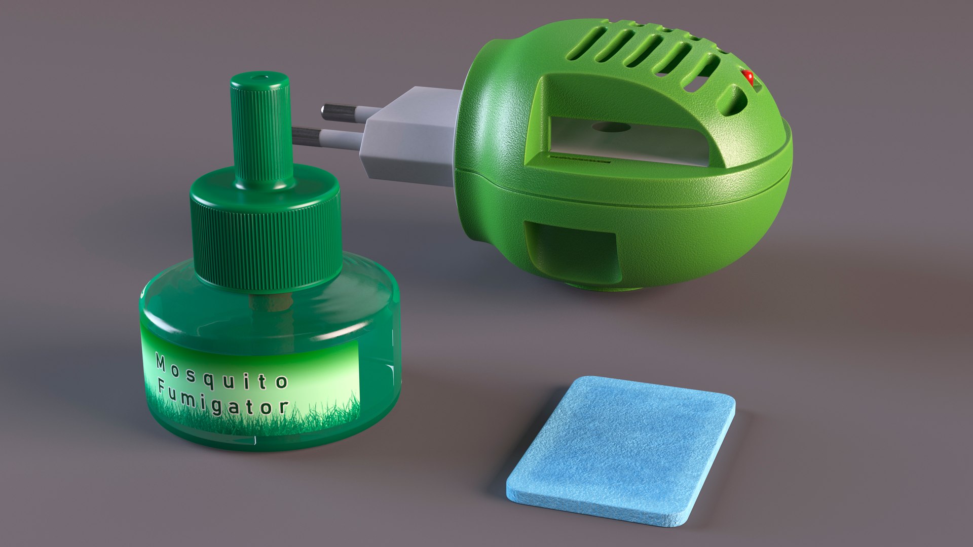 Electric Mosquito Repellent Set Green Disassembled 3D - TurboSquid 2181706