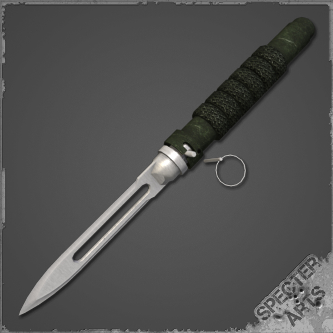 3d spring loaded ballistic knife